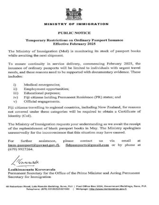 Passport Booking | Fiji High Commission
